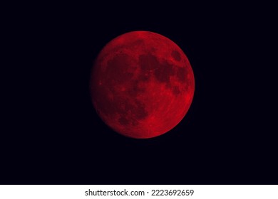 Dark red moon night of Desert 2K wallpaper download