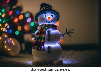 snowman in lights HD wallpaper download