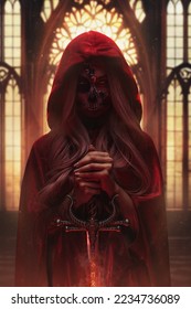 Demonic Sword Warrior Girl 4K wallpaper download