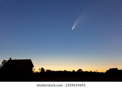 Comet sunset scenery 4K wallpaper download