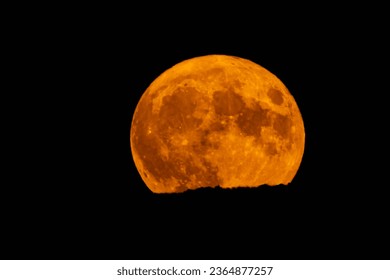 Dark red moon night of Desert 2K wallpaper download