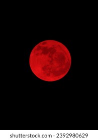 Dark red moon night of Desert 2K wallpaper download