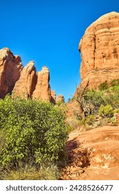 Sky and cliffs in red and blue tones 4K wallpaper download