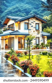 Beautiful House background 2K wallpaper download