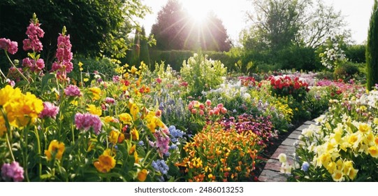 Fascinating view of colorful flowers HD wallpaper download