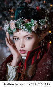 Elf Girl Snow 4K wallpaper download