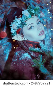 Elf Girl Snow 4K wallpaper download