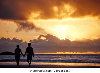Couples watching sunset 4K wallpaper download