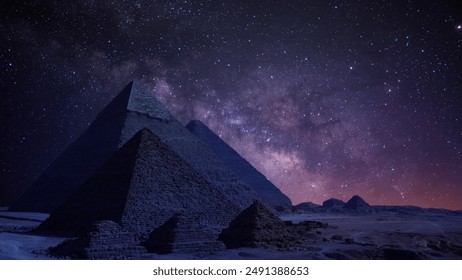 Space pyramids 4K wallpaper download
