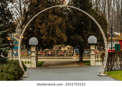 Descărcare de fundal Parc de distracții de Crăciun de iarnă cu ...