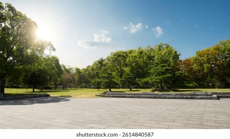Descărcare de fundal Femeie plimbându-se într-un parc stilizat cu ...