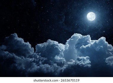 A lush 3D render of an enchanted night sky blooming with impossible ...