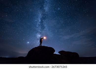 A lush 3D render of an enchanted night sky blooming with impossible ...