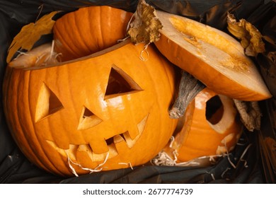 Halloween Pumpkin Graveyard 4K wallpaper download