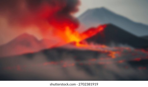 Fiery Lava Landscape with Red Sky premium 2K wallpaper download