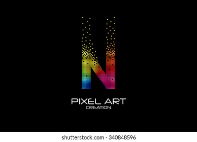 Pixel n letter Logo Vector (.EPS) Free Download