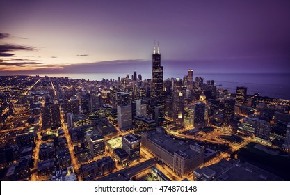 Chicago night 4K wallpaper download