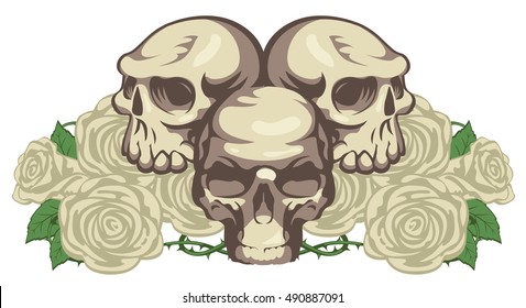 3 skulls Logo Vector (.AI) Free Download