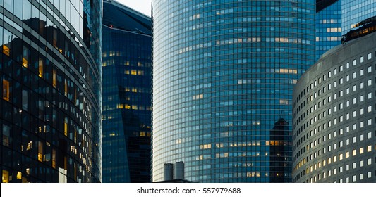 Skyscraper buildings in the night 2K wallpaper download