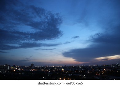 Landscape under yellow and midnight blue lights at sunrise 2K wallpaper ...