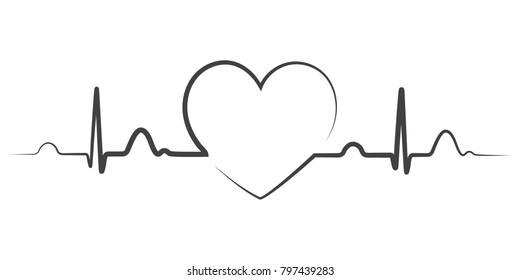 Ecg Heart Logo Vector (.AI) Free Download