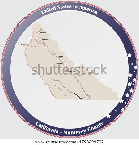 MONTEREY-COUNTY-MAP Stock Vector Images - Avopix.com