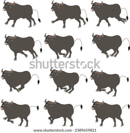 BULL-WALK-CYCLE Stock Vector Images - Avopix.com