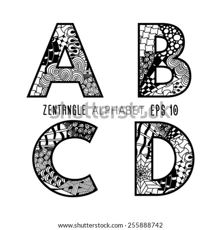 ZENTANGLE-LETTERS Stock Vector Images - Avopix.com