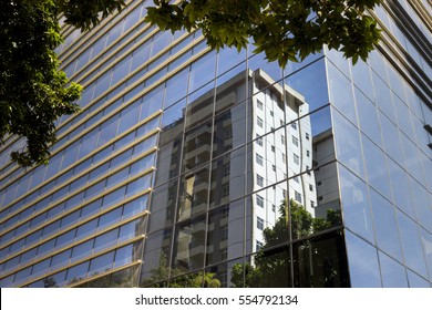 Image Building Reflected Another Building Stock Photo 554792134 ...