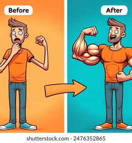 Image Cartoon-style Comparison Showing Difference Forearm AI-generated ...