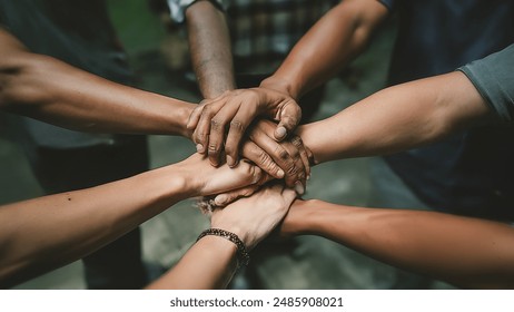 Group Black People Hands Gently Touching AI-generated image 2554126293 ...