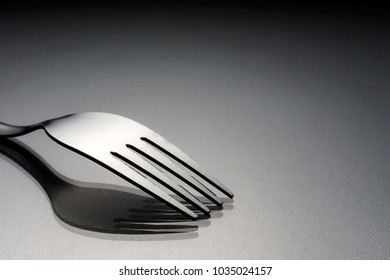 Image Dramatic Fork Over Black Background Stock Photo 1035024157 ...