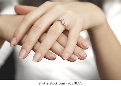 Image Engagement Ring Inserted Into Finger Stock Photo 70578775 ...
