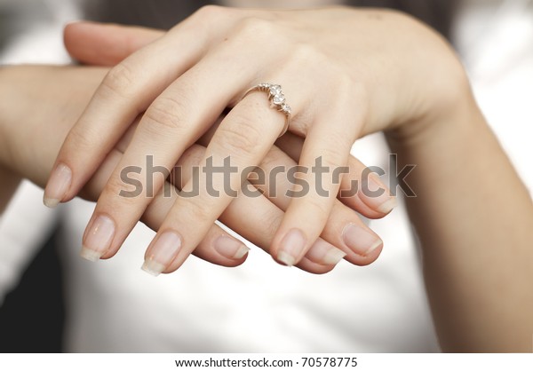 Image Engagement Ring Inserted Into Finger Stock Photo 70578775 ...