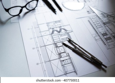 Image Engineering Objects On Workplace Stock Photo (Edit Now) 407750011