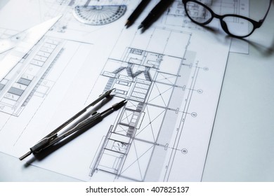 Image Engineering Objects On Workplace Stock Photo (Edit Now) 407750011