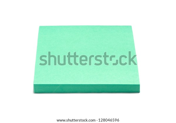 Image Green Post Note Paper Isolated Stock Photo (Edit Now) 128046596