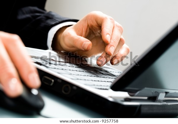 Image Human Hands Doing Some Computer Stock Photo (Edit Now) 9257758