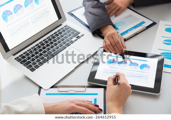 Image Human Hands During Paperwork Meeting Stock Photo 264652955 ...