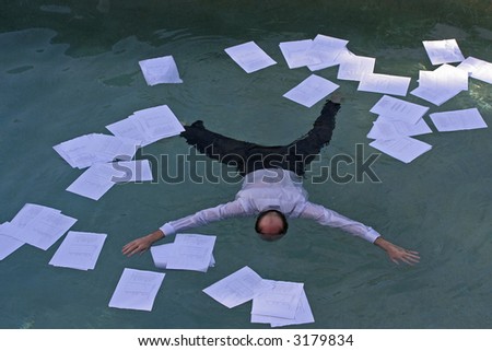 Image Man Drowning Paper Work Stock Photo (Edit Now) 3179834 - Shutterstock