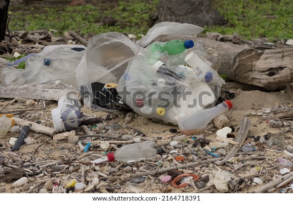 Image Mostly Plastic Items Washed Ashore Stock Photo 2164718391 ...