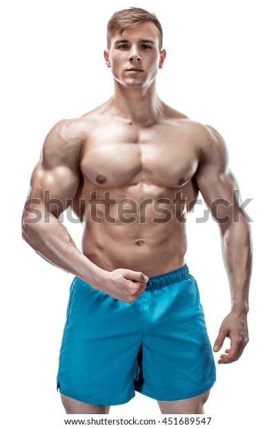 Image Muscle Man Posing Studio Stock Photo (Edit Now) 451689547