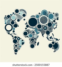 Image World Map Very Schematic Minimalist AI-generated image 2500155089 ...