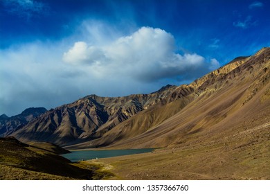 Image Shows First View Chandratal Lake Stock Photo 1357366760 ...