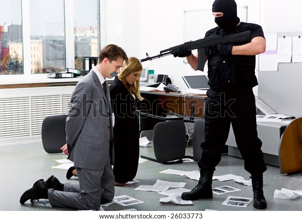 Image Two Office Workers Standing On Stock Photo (Edit Now) 26033773