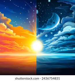 Images Day Night Split Same Background AI-generated image 2436754083 ...