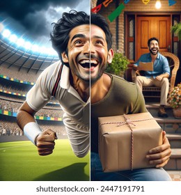 Imagine Asplit Screen Cartoonish Indian 3d AI-generated image ...