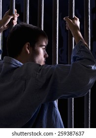 Imprisoned Man Looking Down Seized Few Stock Photo (Edit Now) 259387637