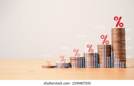 Increasing Coins Stacking Graph Chart Red Stock Photo 2190407333 ...