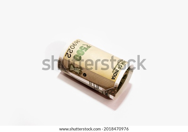 Indian Five Thousand Rupees Rolled Banknote Stock Photo 2018470976 ...